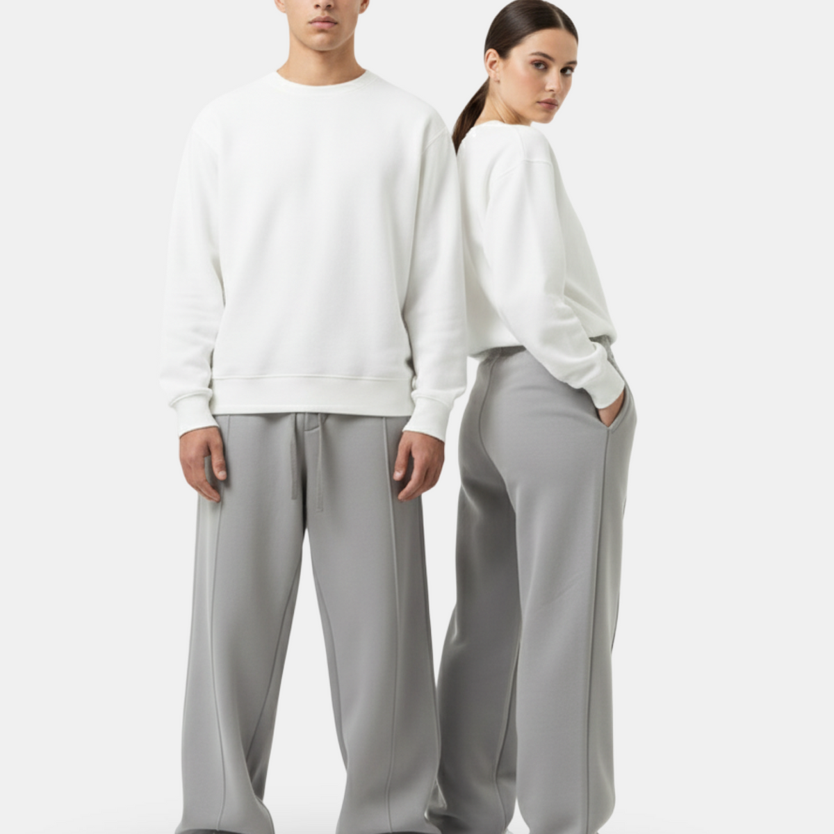 LIGHT GREY WIDE-LED UNISEX TAILORED PANTS W26 – VOY Egypt