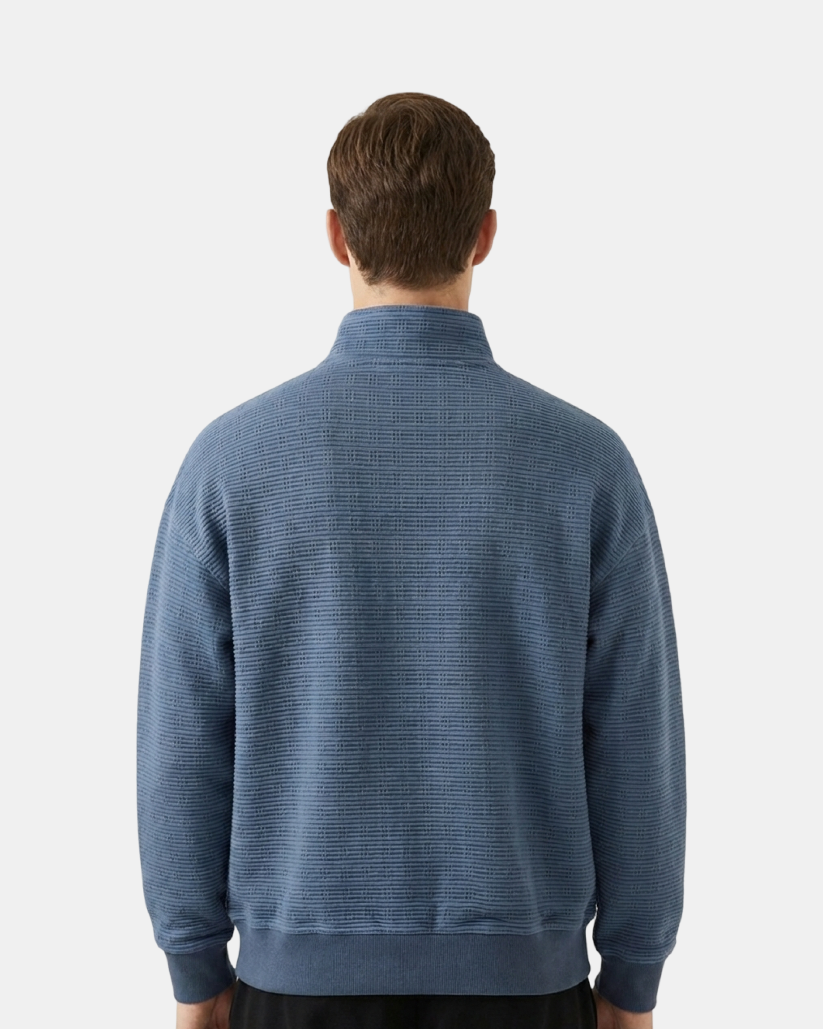 ARCTIC BLUE TEXTURED WAFFLE HALF-ZIP SWEATSHIRT W25N – VOY Egypt