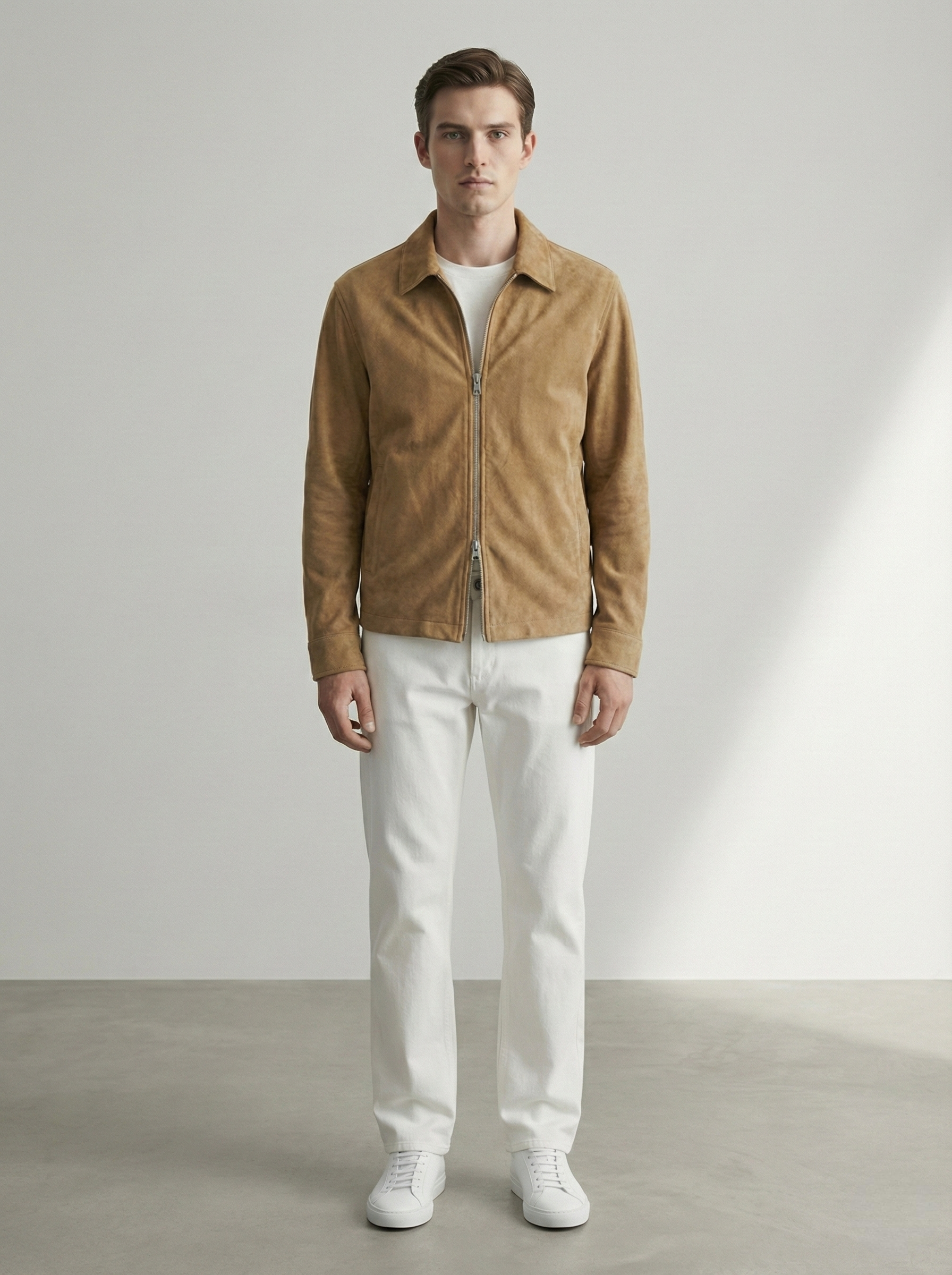 WARM CAMEL SUEDE-TOUCH ZIP OVERSHIRT W25N – VOY Egypt